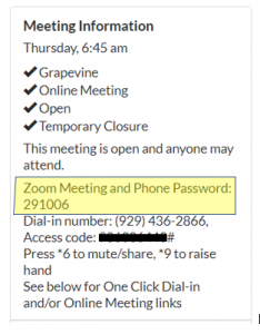 Zoom Passcodes | Washington Area Intergroup Association